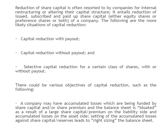 Study Notes - Reduction of capital - Mangalam Placement